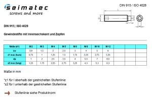 DIN 915 | ISO 4028 Gewindestifte Innensechskant Zapfen