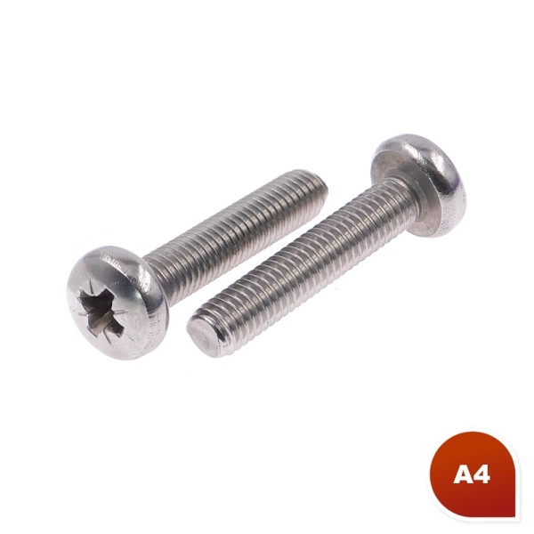 Linsenkopfschrauben | Kreuzschlitz (PZ) | DIN 7985 | A4