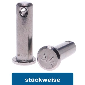Splintbolzen Steckbolzen mit Kopf und Splintloch | Edelstahl