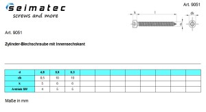 blechschrauben mit innensechskant Edelstahl A4