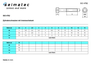 Innensechskantschrauben mit Schaft DIN 912